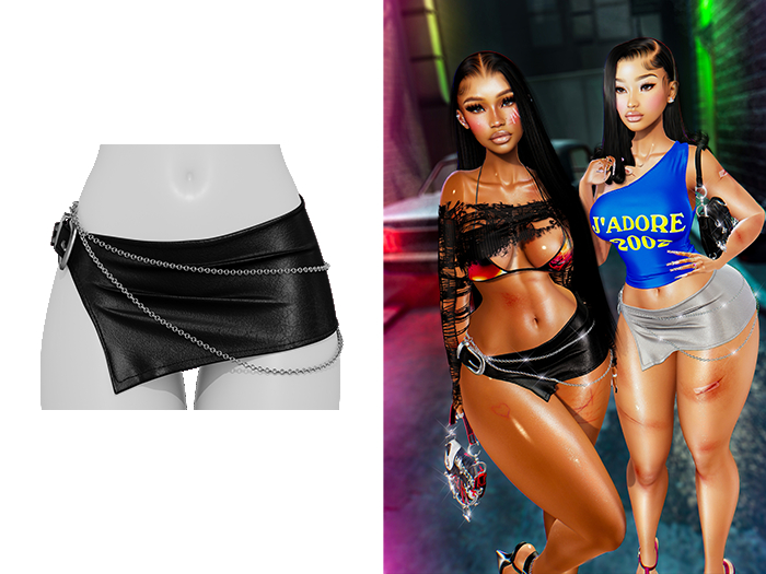 Second Life Marketplace - [Brior] Marrah Leather Skirt - (Black)